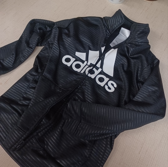 adidas | Jackets & Coats | Addidas Girls Black Zip Up Jacket Sz 7 ...